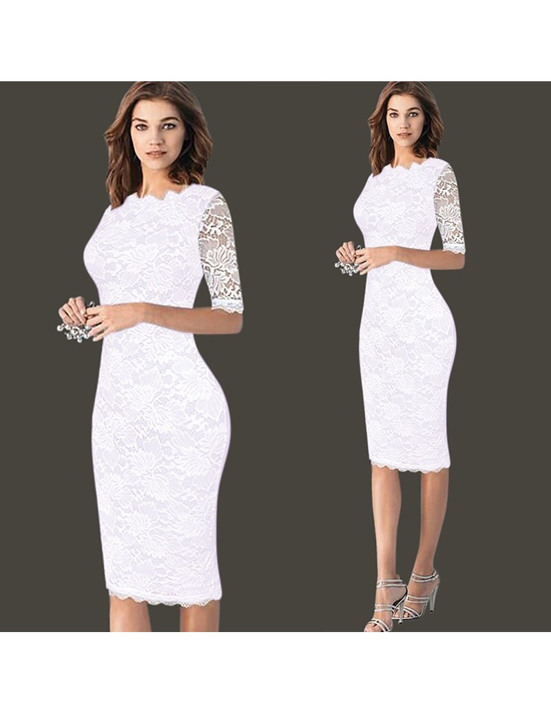 Womens Elegant Sexy Lace Crochet Hollow Out Dress Suit Pinup Party